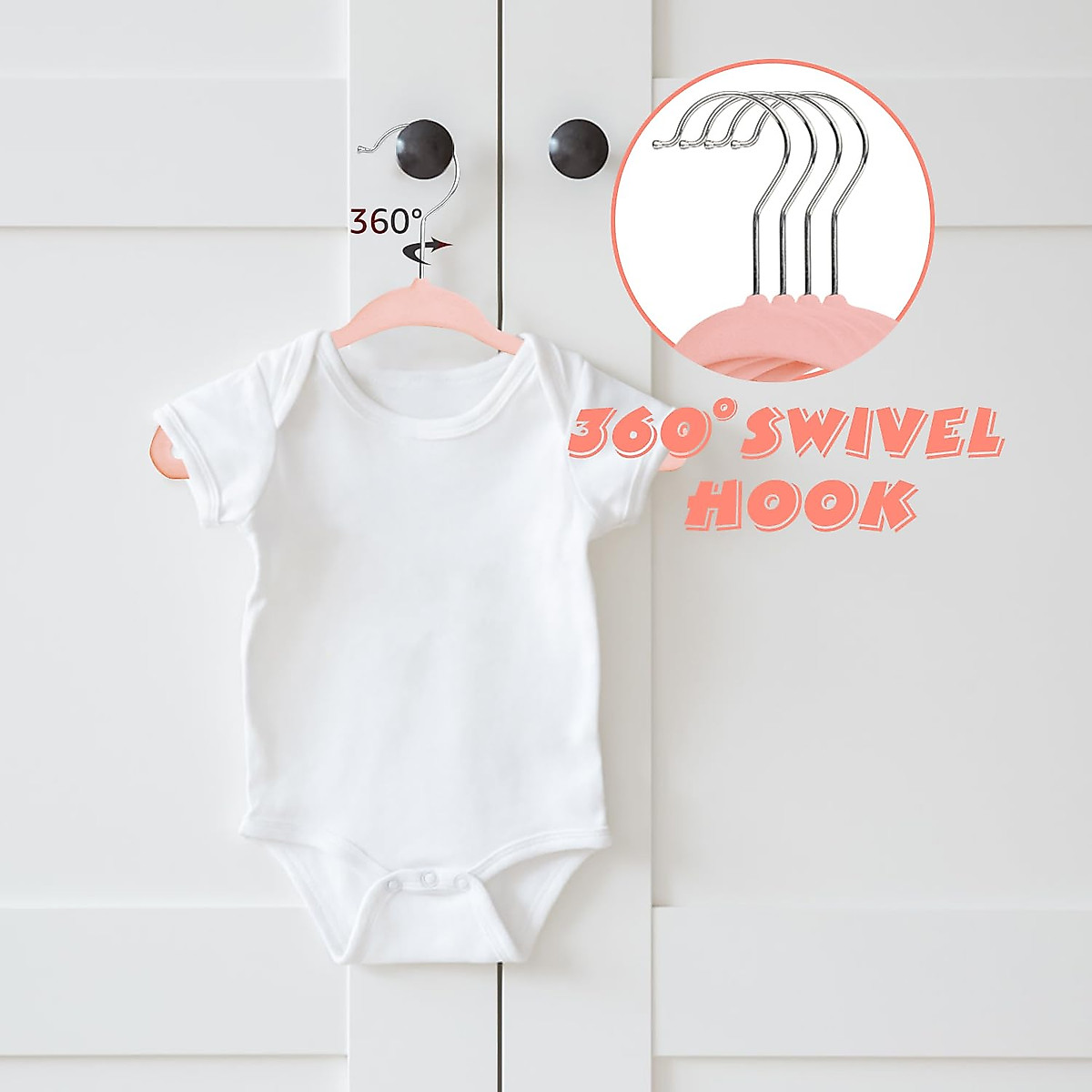 Mangokit Kids Velvet Hangers 15 Pack, 11 Inch Size Non-Slip Baby Hangers, Space-Saving Nursery Hangers, Perfect Infant/Toddler Clothes Hangers for Daily Use(Pink)