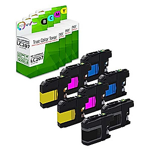 TCT Compatible Ink Cartridge Replacement for Brother LC207 LC205 LC207BK LC205C LC205M LC205Y Works with Brother MFC-J4320DW J4420D J4620DW Printers (Black, Cyan, Magenta, Yellow) - 8 Pack