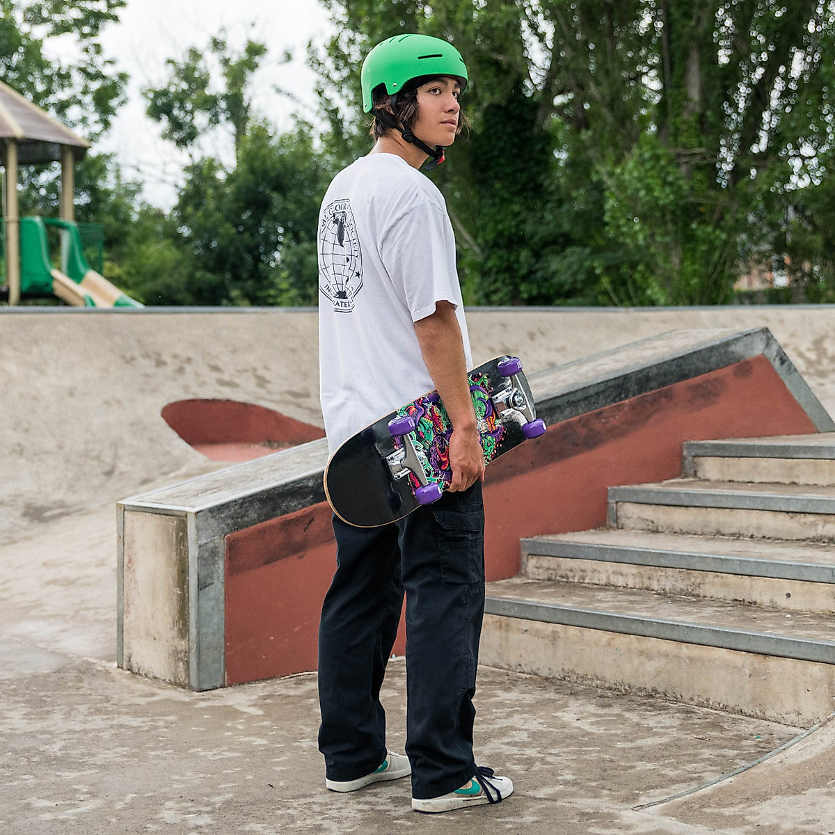 Osprey Complete Skateboards for Beginners | 31 x 8 Inch Skateboard for Kids Teens Adults with 7 Layer Canadian Maple Deck, Double Kick Concave Skateboard for Riding and Tricks, Multiple Designs