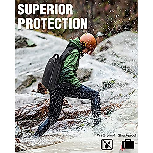 PEKREWS Mini 3 Pro Case, Waterproof Hard Carrying Case Portable Travel Drone Bag Sling Backpack Compatible with DJI Mini 3 Pro with RC Controller, Fly More Combo and Accessories, Black (Case Only)