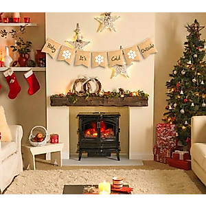 Christmas Banner Baby It's Cold Outside Printed Bunting Banner Christmas Tree Garland Holiday Bunting Home Garden Indoor Outdoor Banner Christmas Home Party Decorations