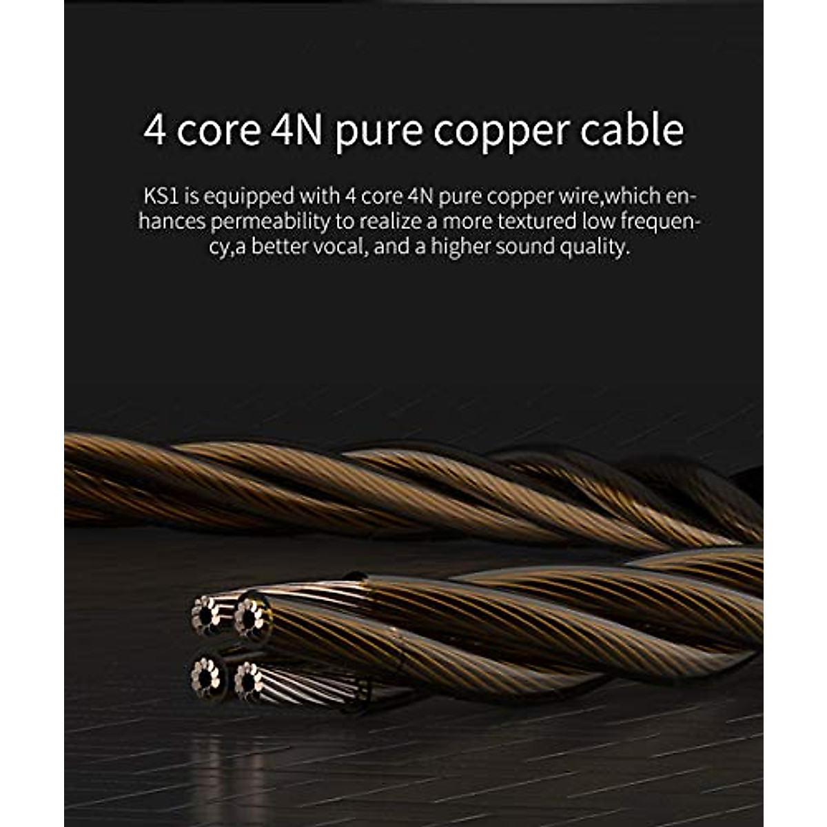 Kinboofi KBEAR KS1 in Ear Monitors, 1DD HiFi Earphones, Noise Canceling Earbuds Headphone Dynamic Headset with Detachable 2 Pin Cable (Black No Mic)