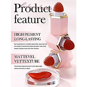 GL-Turelifes Cream Liquid Blush Makeup, Air Cushion Blush for Cheeks, High Pigment, Weightless, Velvet Mousse, Natural-Looking Long Lasting, Dewy Finish, Easy to Blend Blusher (#1 Love Cake)