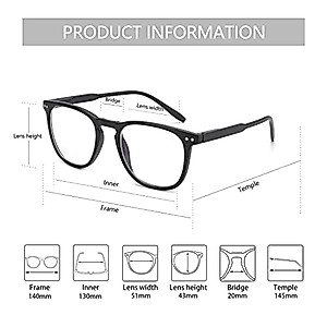 BLUEMOKY Reading Glasses for Women Men, Blue Light Blocking Glasses 2 Pack, Computer Readers, Spring Hinge(0.00x)