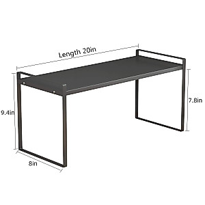 ideaglass Countertop Organizer, Cupboard Stand Spice Rack, 16" Cabinet Pantry Shelf, Organization and Storage for Kitchen Bathroom, Metal Plate Milky White
