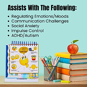 Thought-Spot I Know What to Do Flipbook: Emotions Chart for Kids; Autism Learning Materials; Feelings Chart to Identify Feelings and Make Positive Choices; Emotions Wheel; Calm Down Corner Supplies