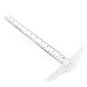 BokWin 12 Inch/ 30 cm Junior T-Square Plastic Transparent T-Ruler，Drafting T Square Inch Metric T-Square Measuring Scale Ruler for Art Framing and Drafting