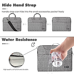 Qishare 11.6 12 inch Laptop Case Laptop Shoulder Bag, Multi-functional Notebook Sleeve Carrying Case With Strap for Notebook Microsoft Surface Pro 6/5/4/3 Macbook Air 11 12(Gray Lines)
