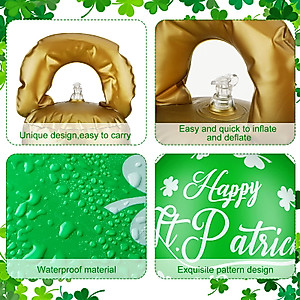 2 Pcs 32 Inch Giant PVC Inflatable Balls Saint Patrick's Day Decorated Ornament Balls Inflatable Outdoor Large Saint Patrick's Day Blow up Ball Decorations for Outside Holiday Yard Lawn Tree Decor