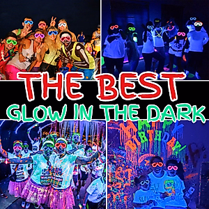 100 Pack Glow in The Dark Glasses Bulk for Kid Adult, 5 Color LED Light Up Glasses with 3 Flashing Modes, Neon Glowing Party Favor Supplies for New Years Eve Birthday Wedding Halloween Goody Bag stuff