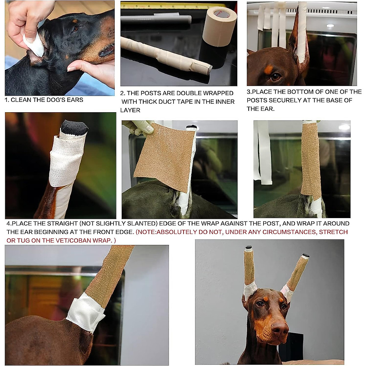 Pacify Doberman Dog Ear Posting Kit, Dog Ear Stand Up Support Tool with Tape Doberman Pinscher Dogs