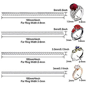 Frienda 16 Pieces Ring Sizer Adjuster for Loose Rings with Silver Polishing Cloth, 4 Sizes