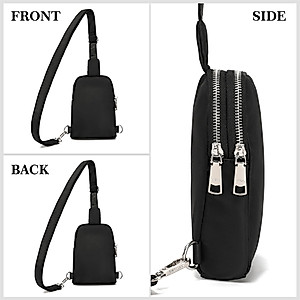 Haytijoe Crossbody Sling Bags for Women Fanny Pack Small Nylon Cross Body Bag Travel Purse(Nylon-Black)