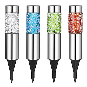 ZHUANYIYI 4-Color Installation, Outdoor Solar Lighting, Garden Lawn and Landscape Lights, Home Garden Pavement Decorative Waterproof Lights