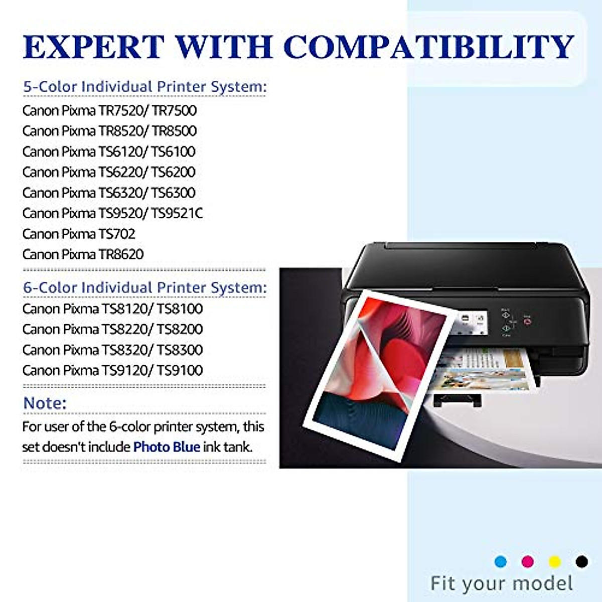 HaloFox Compatible Ink Cartridge Replacement for Canon 280 281 PGI-280XXL CLI-281XXL for Canon Pixma TR8520 TR7520 TR8620 TS6220 TS6320 TS6300 TS6200 TS6120 TS6100 TS9520 TS9521C Printer Ink (5 Pack)