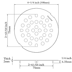 TRUSTMI 4-1/4 Inch Snap-in Shower Floor Drain Replacement Cover, Brushed Gold