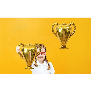 4 Pcs 28x25 inch Champion Trophy Aluminum Foil Balloon for Sport Basketball Football Anniversary Birthday Party Decor Supplies