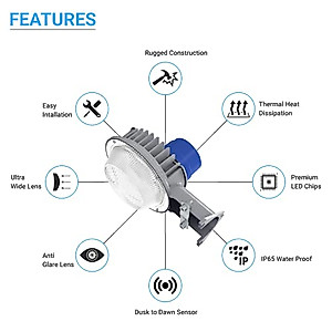 LEDMyplace LED Barn Light w/ 3-pin NEMA Photocell 72/96/120W Adjustable & 3000K/4000K/5000K CCT Tunable 120-277V, IP65 Waterproof Flood Lights Outdoor for Yard, Warehouse, Garage, Street