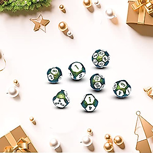 UONUOT 7pcs DND Football Metal Dice Set D&D Polyhedral Dice for Dungeons and Dragons Role Playing Dice Games RPGs (Green)