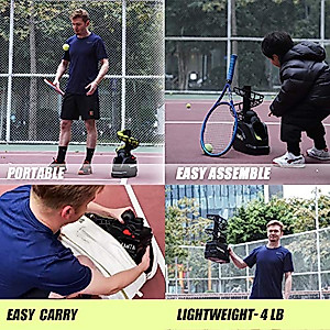 SCIFANTA Portable Tennis Ball Tosser(3.7lb) for Self-Play|Ball Launcher Beginners/Kids/Coaches/Home-Court|Accurate&Efficient Feed Buddy for All-Levels/Ages|AC&Battery Powered