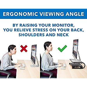 MOUNT-IT! 2 Tier Desk Organizer Riser | Computer Monitor Stand with Keyboard Storage Shelf for Desktops, Laptops, Printers, Home Office Space Saver (2 Shelves)