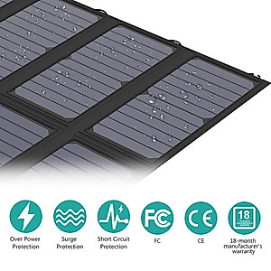 GIARIDE Foldable Solar Panel USB/DC Solar Panel Charger 18V Portable Solar Panel 80W for Laptop Solar Battery Charger for Camping Portable Solar Panels for Rv Portable Solar Charger for Car Battery