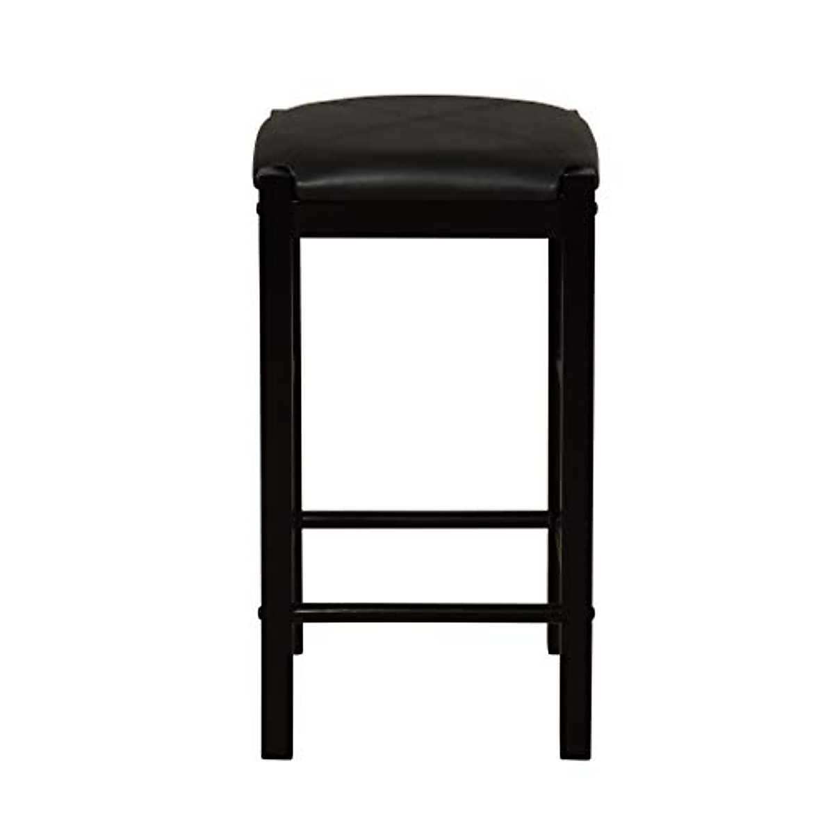 Space Saving Design, Black Finish, Faux Leather Seats, 36 Inch Counter Height Table