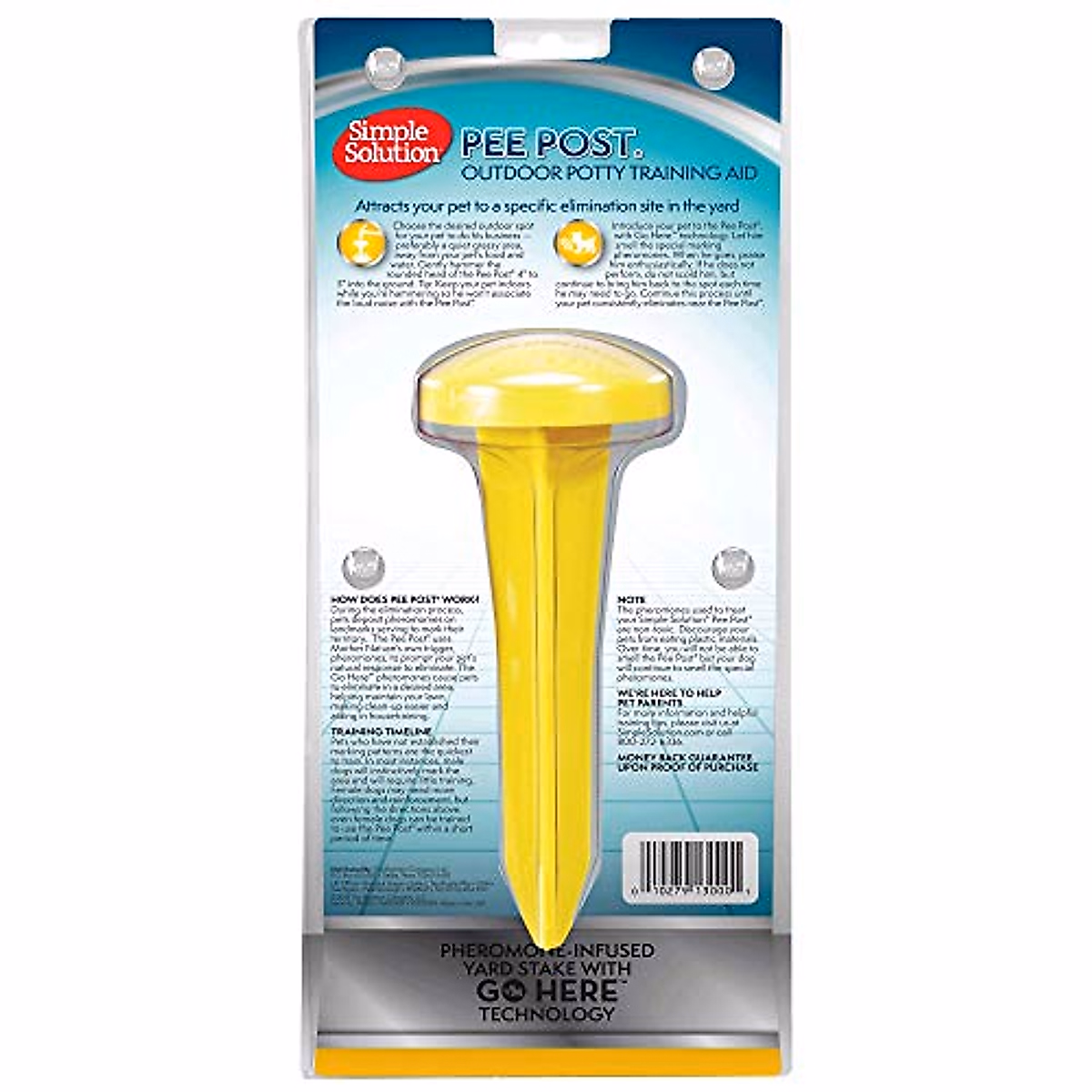 Simple Solution Pee Post Outdoor Potty Training Aid | Pheromone-Infused Yard Stake with GO HERE™ Technology | 13 Inch Stake