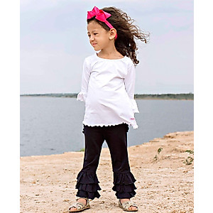 Black Ruffle Pants - 6-12m