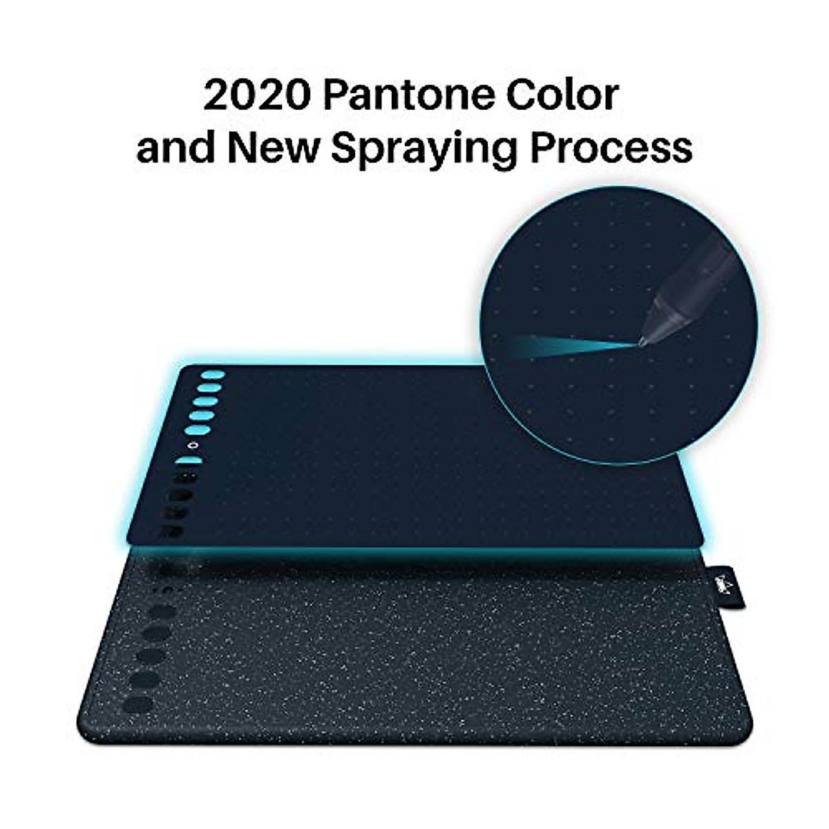 HUION HS611 Graphics Drawing Tablet Android Supported Pen Tablet Tilt Function Battery-Free Stylus 8192 Pen Pressure with 8 Multimedia Keys 10 Express Keys and Touch Strip(Starry Blue)