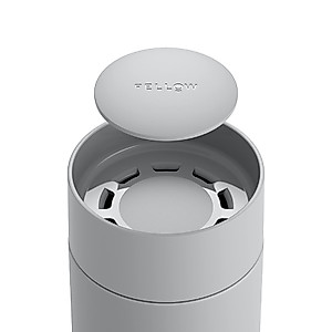 Fellow Carter Move Mug with 360º Sip Lid - Open Top Coffee To-Go Tumbler with Ceramic Interior, Vacuum-Insulated Stainless Steel, Matte Grey, 12 oz Cup