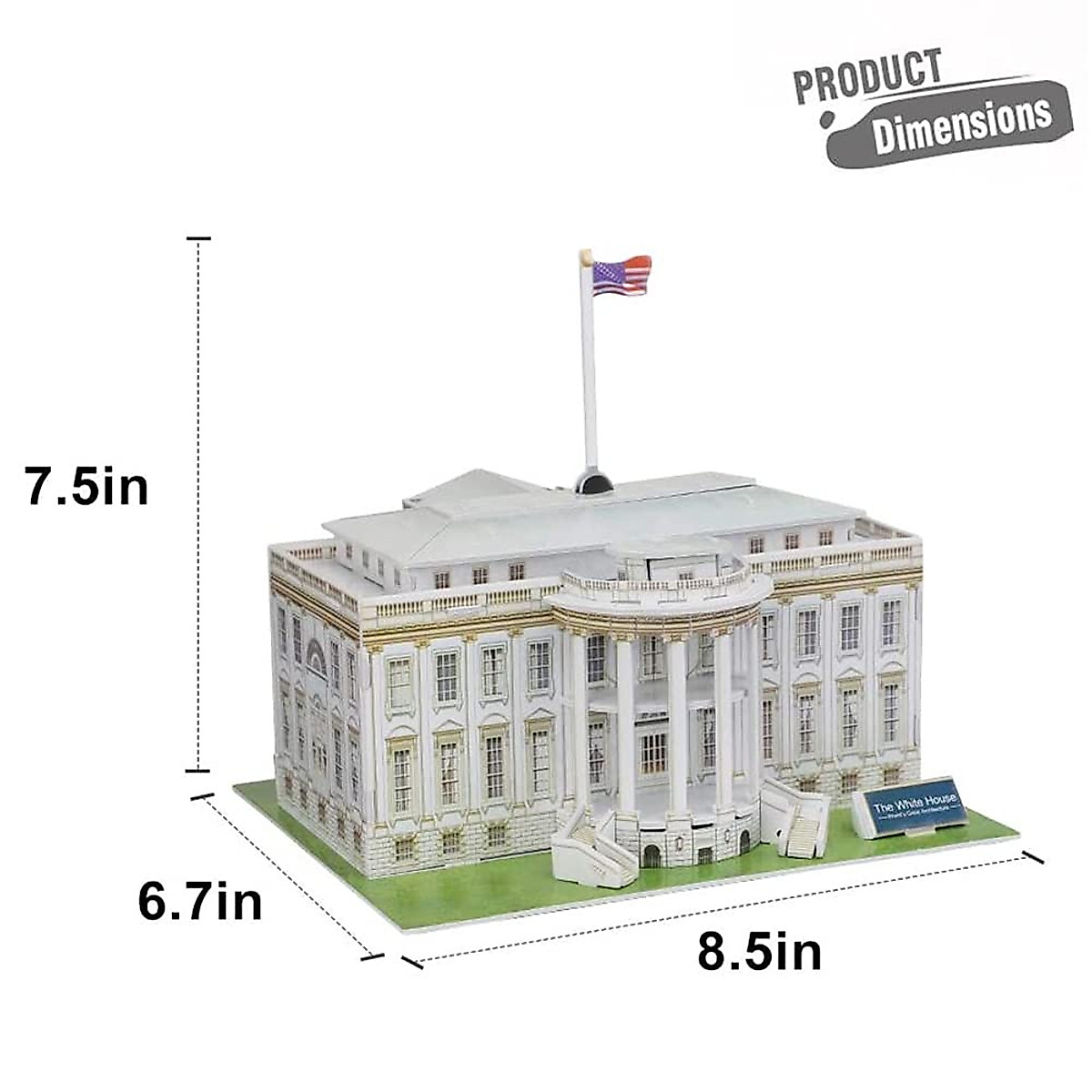 Liberty Imports The White House 3D Puzzle - Architectural Puzzles for Adults and Kids - Building Model DIY Kit, 35 Pieces