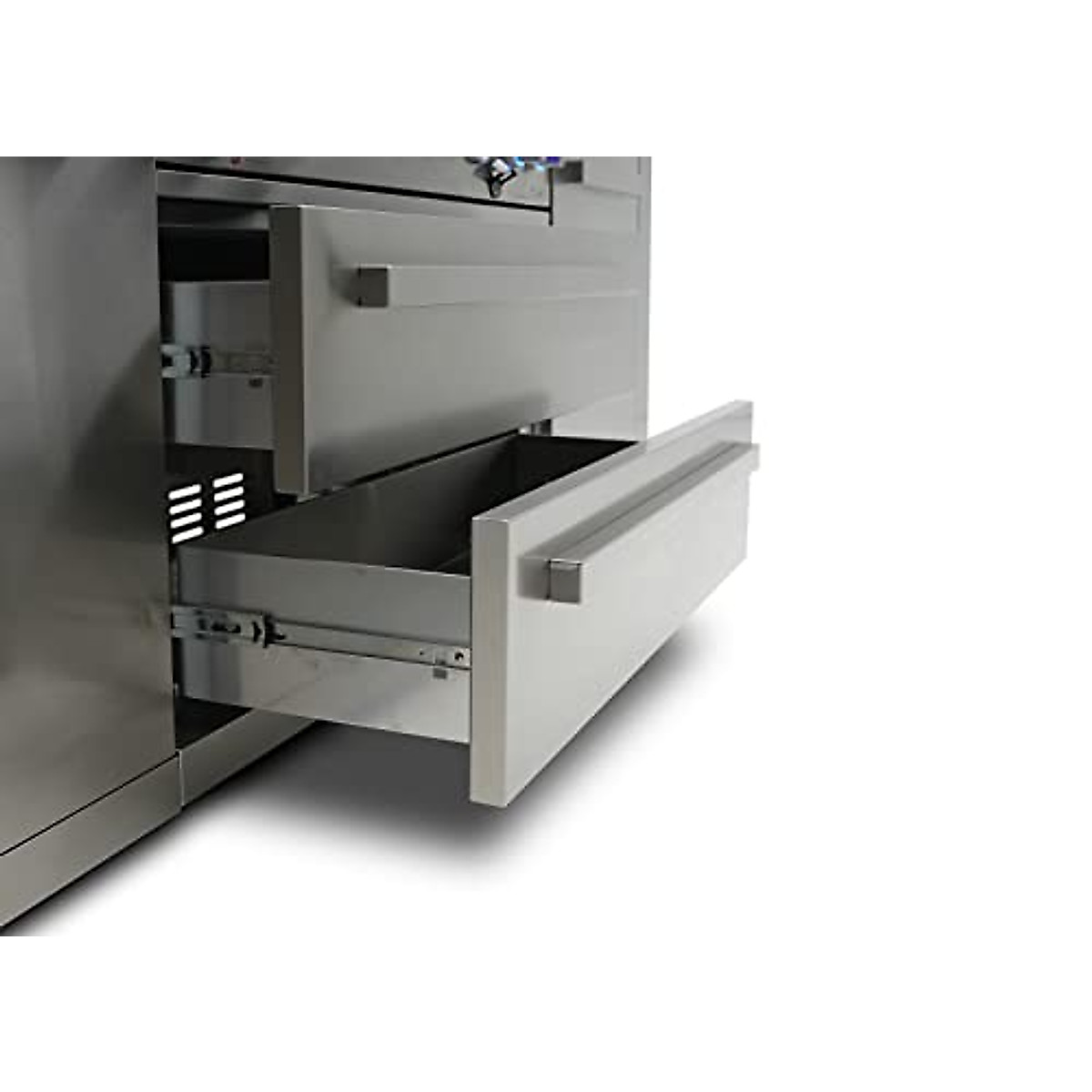 Mont Alpi MAi400-DFC 32-Inch 4-Burner 78000 BTU Deluxe Stainless Steel Gas Outdoor Kitchen Bar Barbecue Island Grill w/Infrared Side Burner + Wine Cooler Compact Refrigerator + Rotisserie Kit