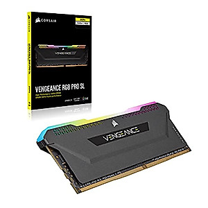 Corsair Vengeance RGB PRO SL 32GB (2x16GB) DDR4 4000MHz C18 Desktop Memory (10 Ultra-Bright RGB LEDs, Custom Performance PCB, Tight Response Times, Intel XMP 2.0) Black