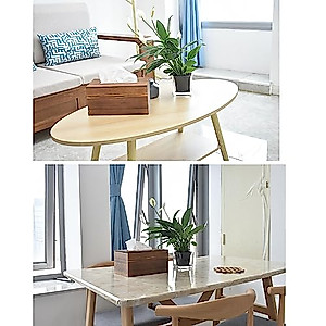 JFFCESTORE Facial Tissue Paper Box Cover Holder Durable Pine Wooden Square Tissue Box with Sliding Bottom for Bathroom, Bedroom, Dinner Table, Office (Brown Rectangular)