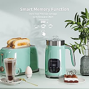 Maestri House Milk Frother, Variable Temp and Froth Thickness Milk Frother and Steamer, 14.1OZ/400ML Smart Touch Control Foam Maker, Memory Function for Latte, Warm Milk, Hot Chocolate