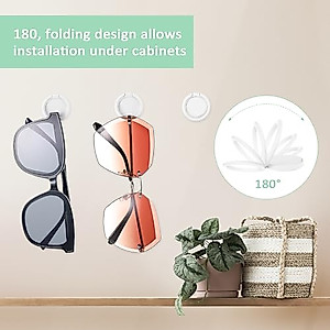8 Pack Sunglasses Organizer Wall Mounted Sunglasses Holder Hanging Adhesive Sunglass Holder for Wall Round Hanging Eyeglass Holder Wall Hanging Glasses Organizer for Eyeglass Sunglasses Display(White)