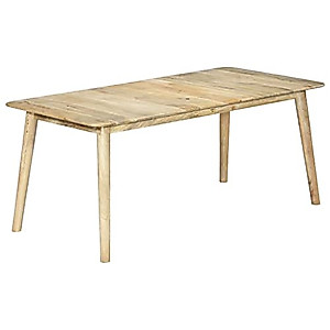 ULUYYUC Dining Table 70.9"x35.4"x29.9" Solid Mango Wood,Multifunctional Party Table Kitchen Tables Living Room Furniture Outdoor Table for Living Room, Kitchen, Backyard, Wedding