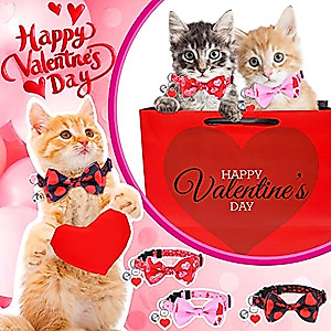9 Pcs Holiday Cat Collars Easter Breakaway Cat Collar with Bow Tie and Bell Adjustable St. Patrick's Day Valentine's Day and Safety Buckle Collars for Kitten Puppy Festivals and Daily (Medium)