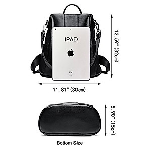 YALUXE Backpacks for Women Large Capacity Leather School Bag ANTI-THEFT Design two ways carry Shoulder Bags