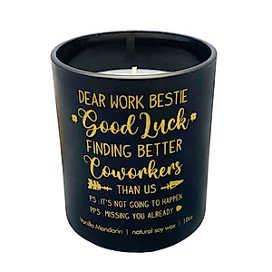 Going Away Gift for Coworker - Funny Office Gifts - Beautiful Soy Wax Scented Candle, Makes a Perfect Office Gift for Work Friends - Gifts for Coworker Leaving Job (Mandarin Vanilla)