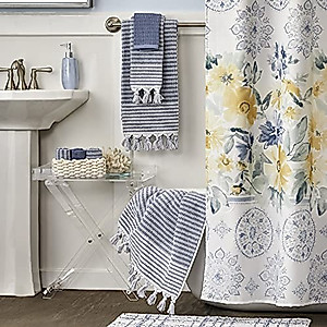 SKL Home Longborough 100% Turkish Cotton Washcloth Set, 12x12, Denim Blue 4 Pack