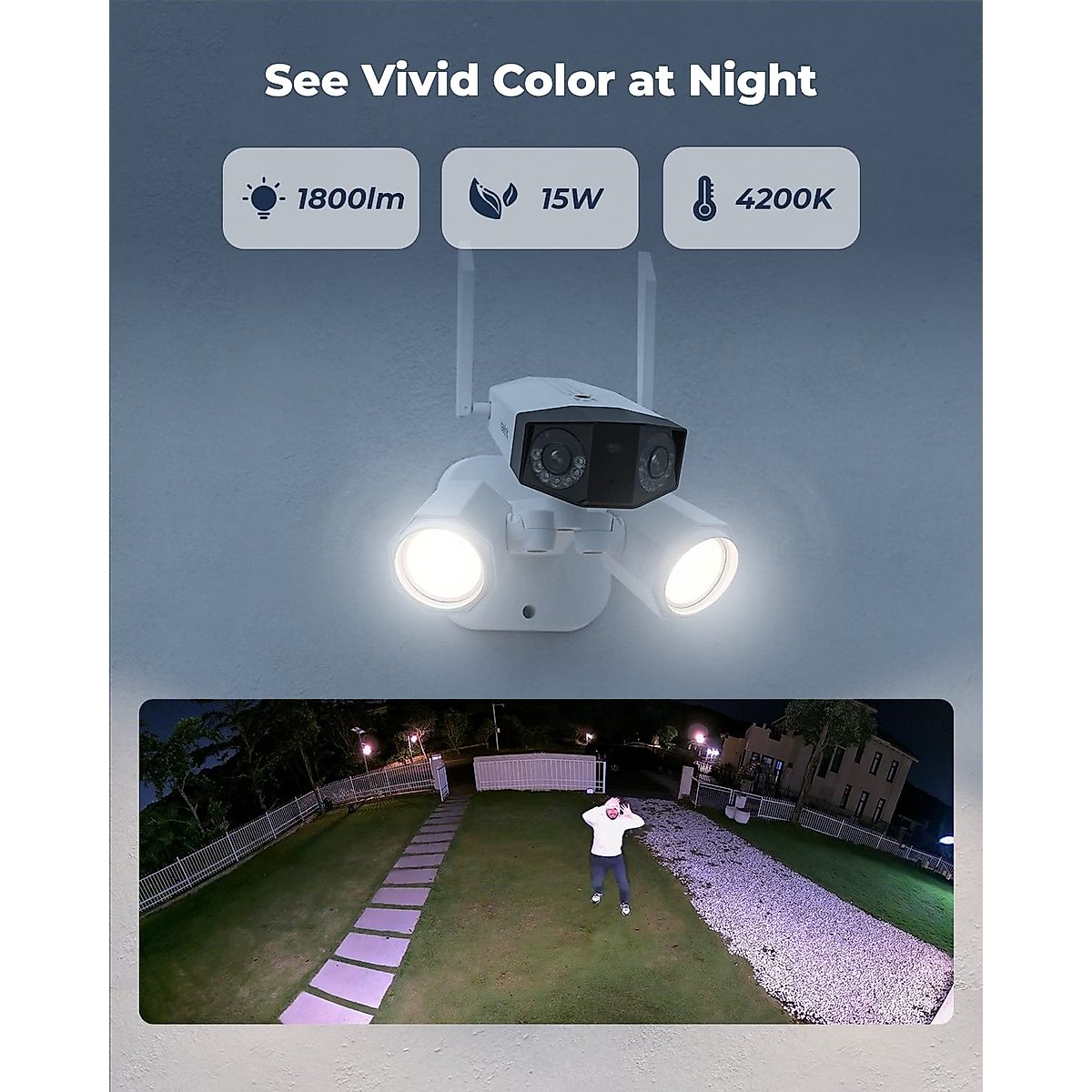 REOLINK Floodlight Camera with 256GB microSD Card Bundle, Duo Floodlight WiFi, 8MP Dual-Lens Camera for Outdoor Security, 5GHz/2.4GHz WiFi, Human/Vehicle/Pet Detection, Local Storage