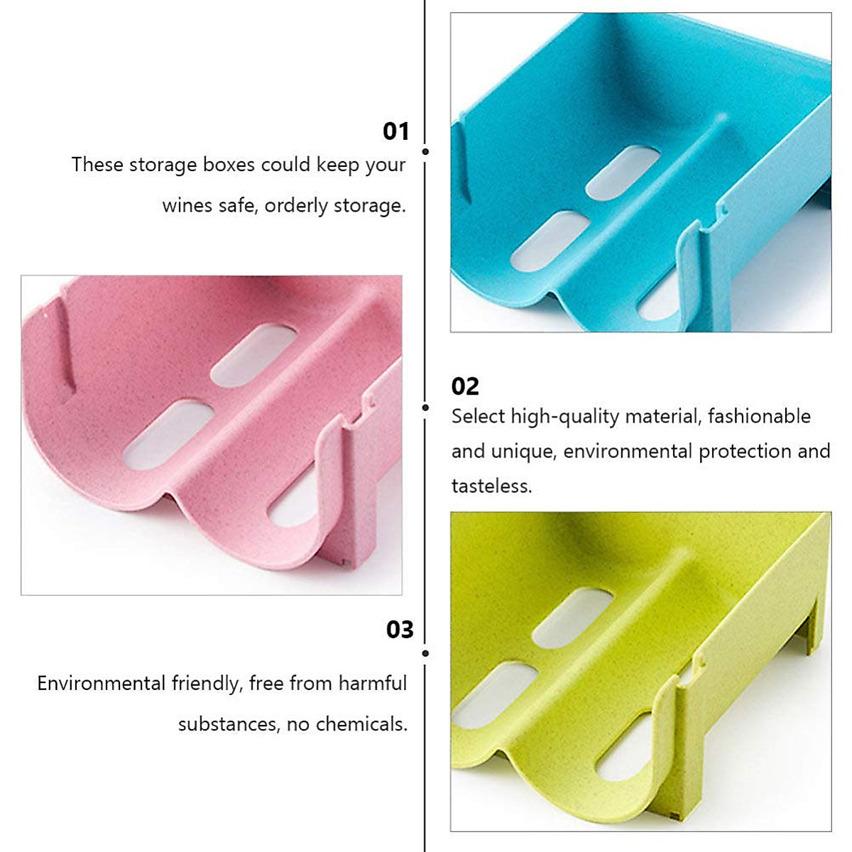 YARNOW 3pcs Refrigerator Can Holder Stackable Fridge Beverage Bottle Dispenser Soda Cola Juice Bottle Storage Bin Freezer Drinks Can Organizr for Beer Wine Bottle