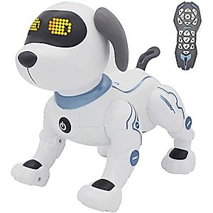 Remote Control Dog, Robot Toys for Kids, RC Robotic Stunt Puppy Voice Control Toys, Remote Control Dancing Programmable Robot Dog Smart RC Robot with Sound Interactive Gift for 6+ Ages Boys and Girls