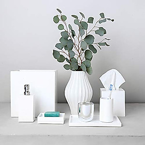 Jonathan Adler Lacquer Bath Wastebasket, One Size, White