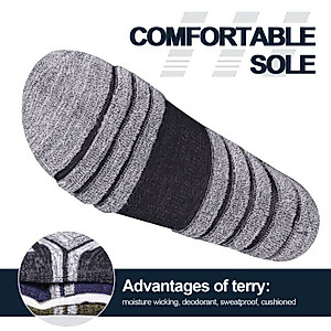 YUEDGE Men's Hiking Socks Moisture Wicking Cushioned Mens Socks Thick Tall Athletic Socks Padded Work Boot Socks For Men Size 6-9