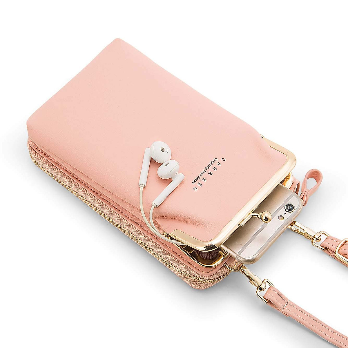 Womens Crossbody Bag Cellphone Shoulder Purse Wallet Clutch Handbag Travel Fashion Leather Phone Case Pocket Holster Messenger Pouch for iPhone 11 pro 8 Plus Xs Max X Xr 7/6 Plus Samsung S10+ (Green)