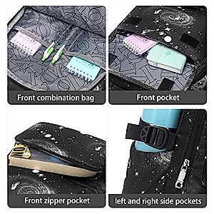 CKEGUO Boys Backpacks and Lunch-Bag Set Primary Junior High School Bag Kids Bookbag 3 in 1 Starry Sky Bookbag (Black)