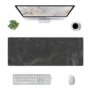 Topographic Contour Gaming Mouse Pad Large XL Long Extended Pads Big Mousepad Keyboard Mouse Mat Desk Pad Home Office Decor Accessories for Computer Pc Laptop